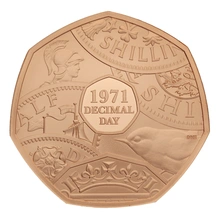 2021 Proof 50p Gold Coin 50th Anniversary of Decimal Day Boxed - From € ...