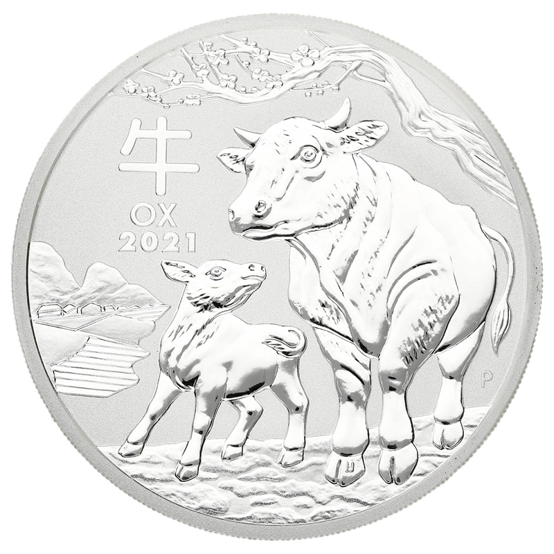 2021 Year of the Ox Silver Coin 2oz Perth Mint Australian Lunar Series ...