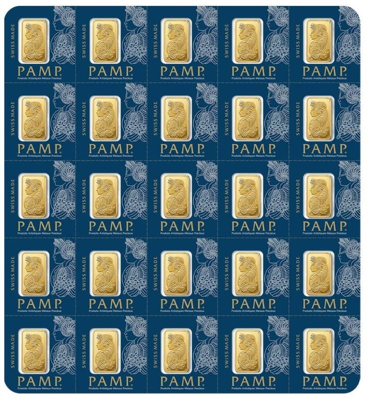 25g Gold Bar PAMP Lady Fortuna Multigram Minted - From €3,119