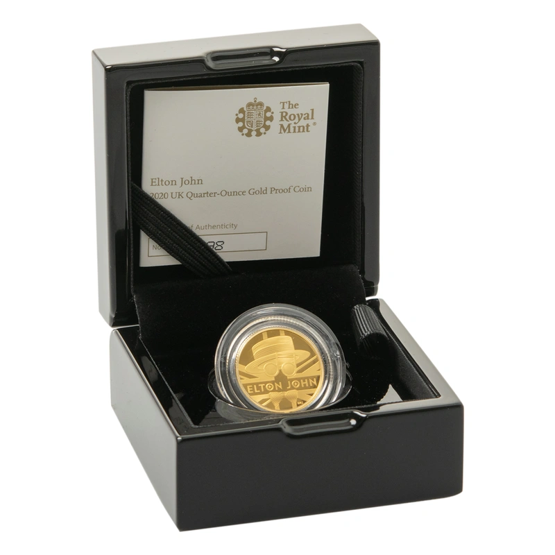 2020 Proof 1/4oz Elton John Gold Coin Music Legends Boxed - From €1,341