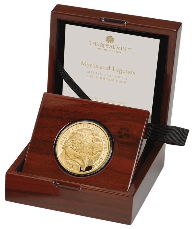 2023 Proof Merlin Gold Coin Myths & Legends 1oz Boxed - From €3,171