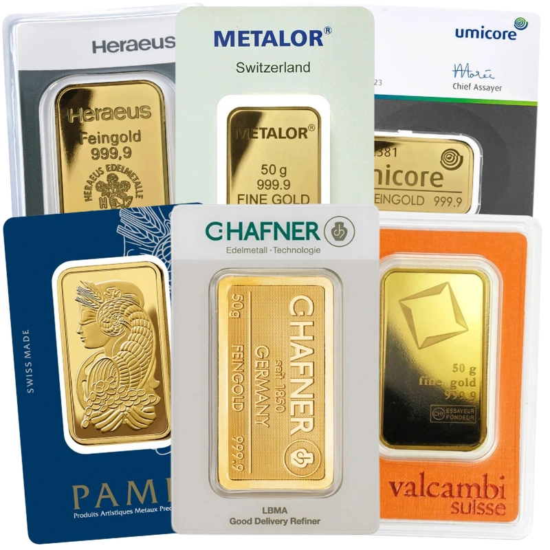 50g Gold Bars Best Value (Brand New) - From €6,801