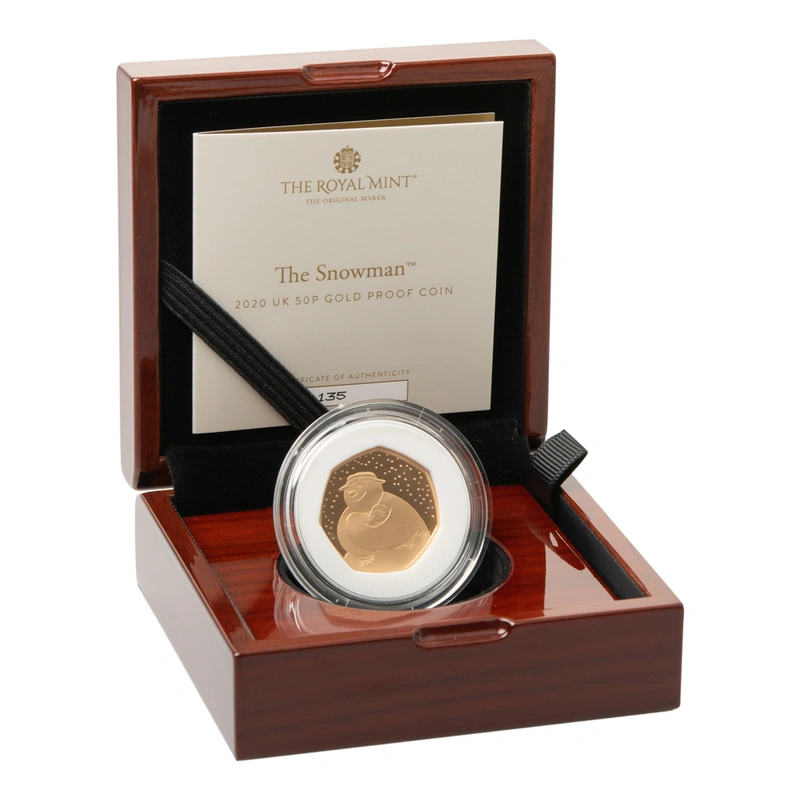 2020 Proof 50p Gold Coin The Snowman Boxed - From €2,586