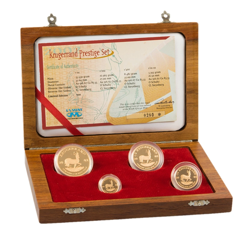 2002 Proof Krugerrand Gold Coin Prestige 4 Coin Set Boxed - From €7,062