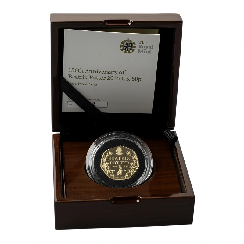 2016 Proof 50p Gold Coin Beatrix Potter Boxed - From €2,281