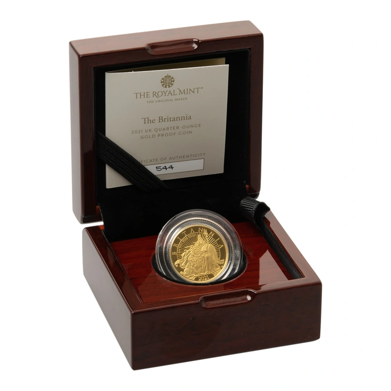 2021 Proof 1/4oz Gold Britannia Coin Boxed - From €1,074