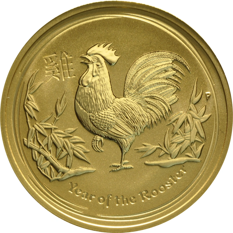 2017 Year of the Rooster Gold Coin 1oz Perth Mint Australian Lunar ...